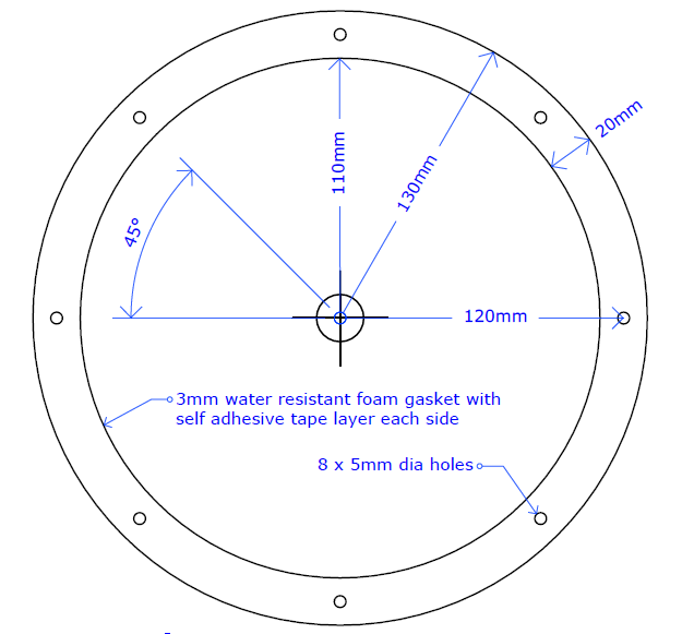 220mm Inspection Port Hatch Gasket